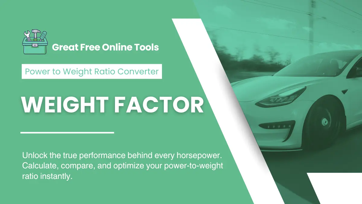 Power to Weight Ratio Converter - great free online tools